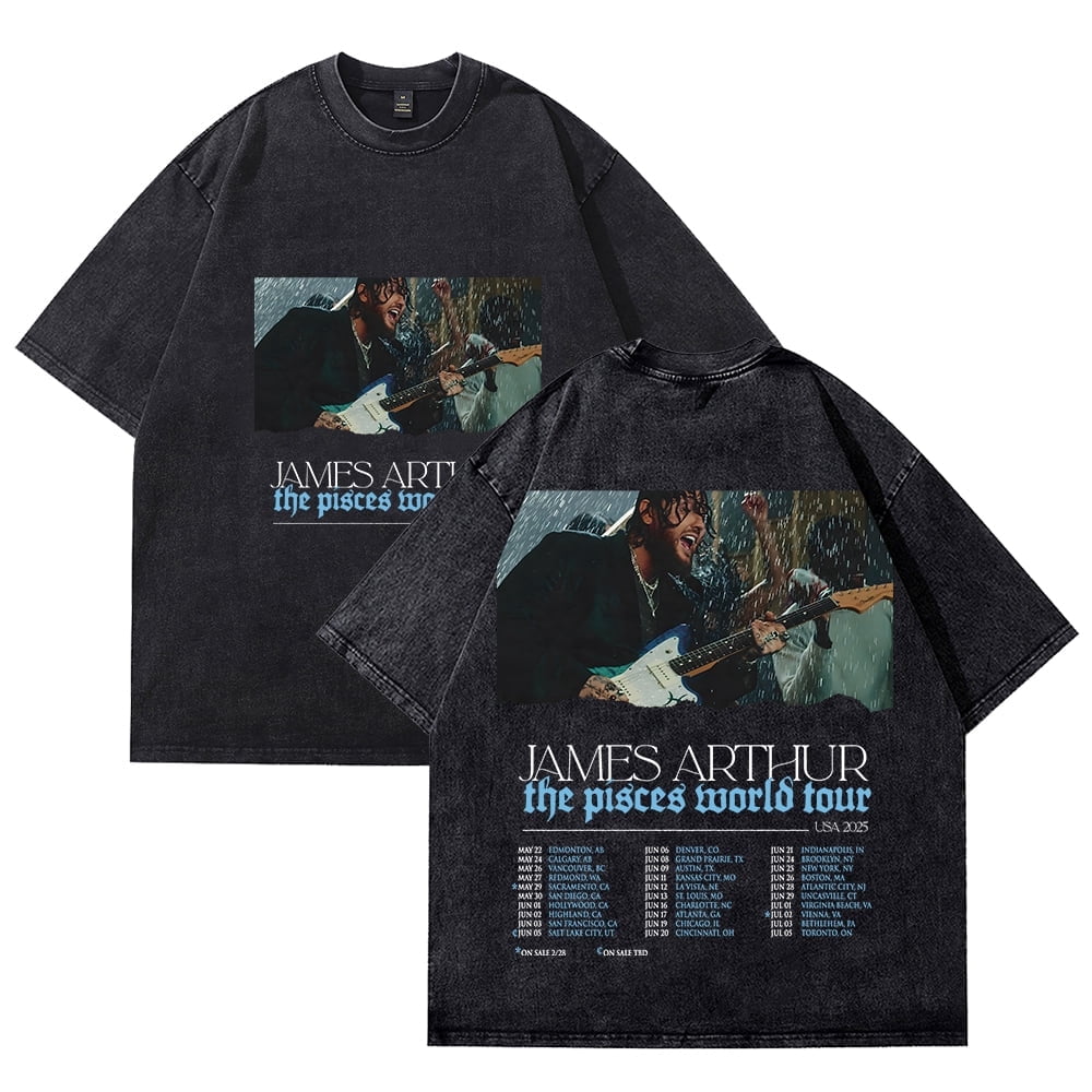 James Arthur Merch T-shirt Tour Retro Heavy T-shirt Neutral Fashion ...