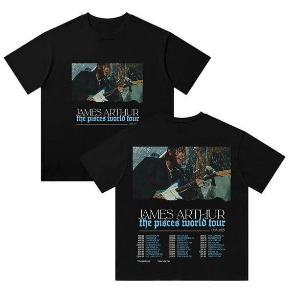 James Arthur Official Merch Unisex Crew Neck Short Sleeve Cotton Loose ...