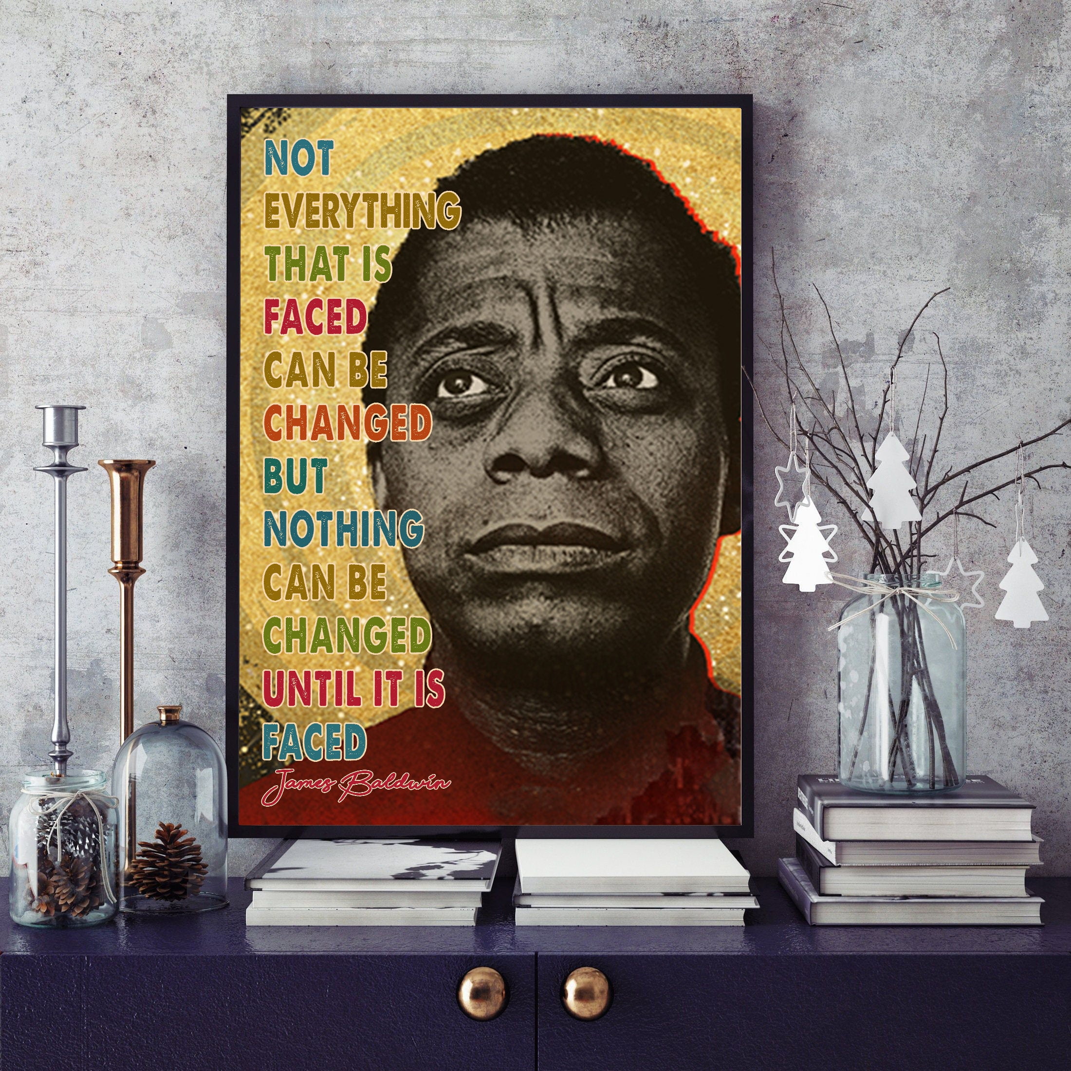 James Baldwin Portrait Poster, James Baldwin Quote Poster, African ...