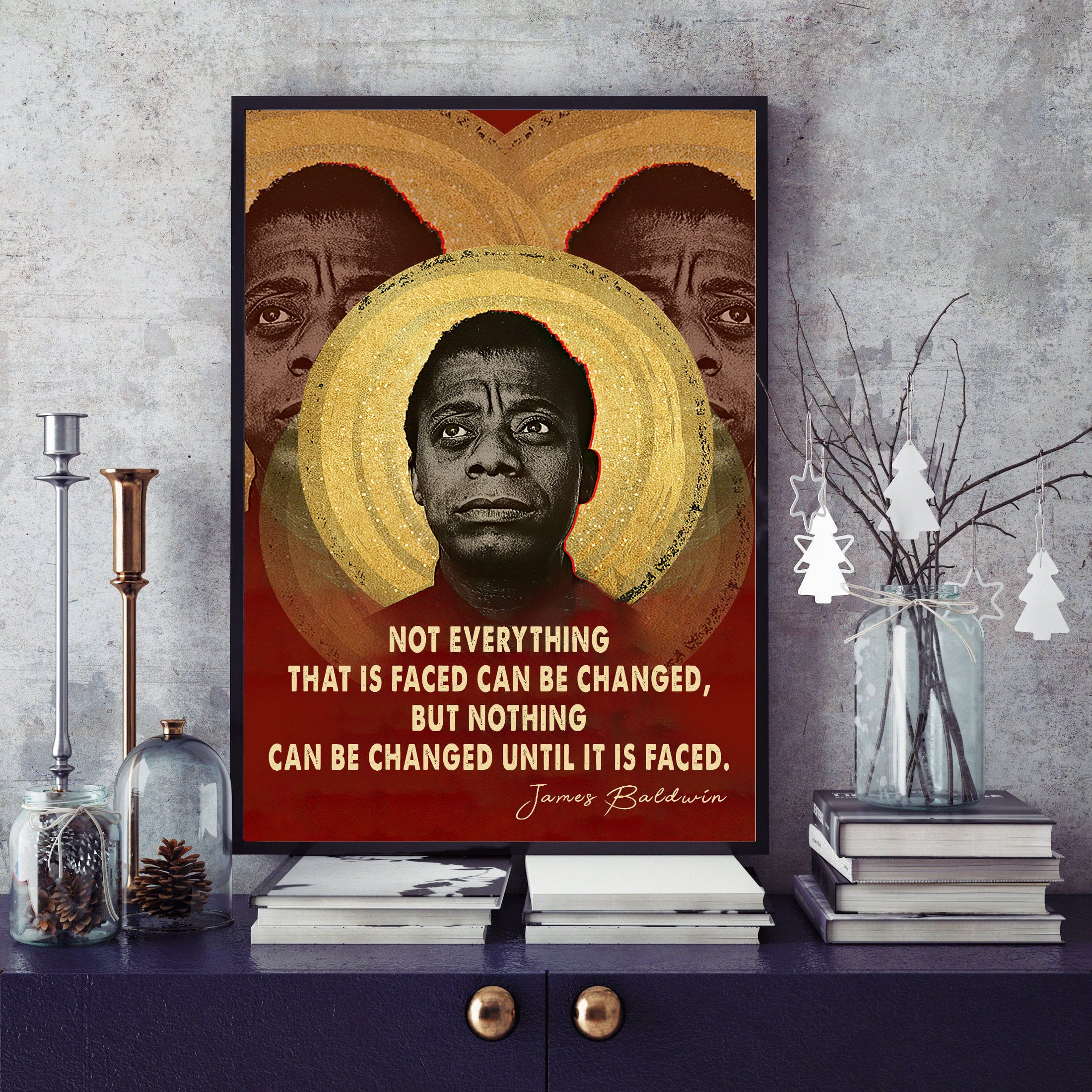 James Baldwin Portrait Poster, James Baldwin Quote Poster, African ...