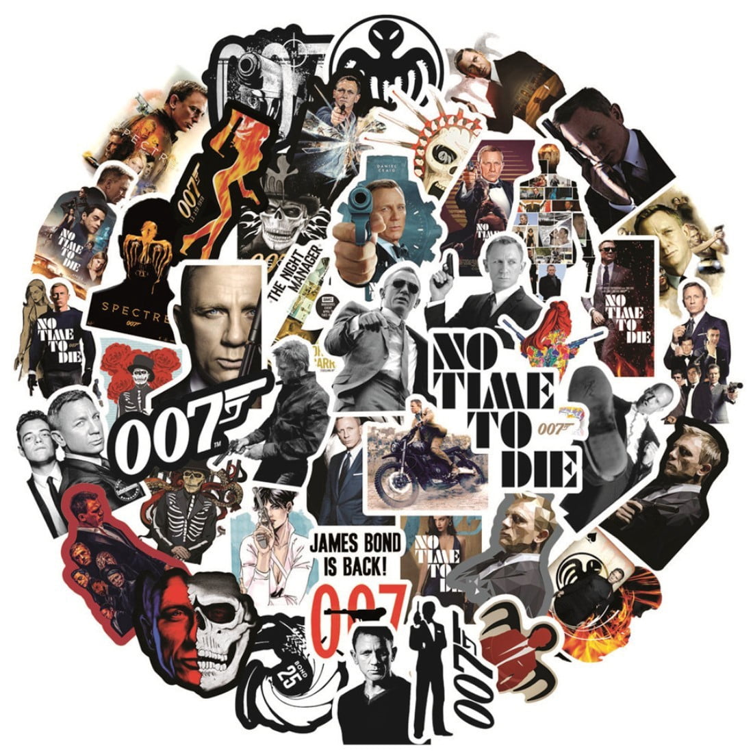 James Bond 007 Themed Set of 50 Assorted Stickers Decal Set - Walmart.com