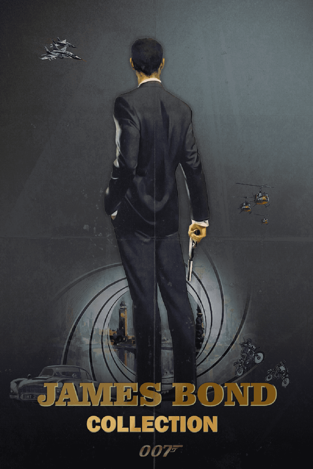 James Bond Collection Poster 24x36 Classic Spy Action with 007, Aston ...