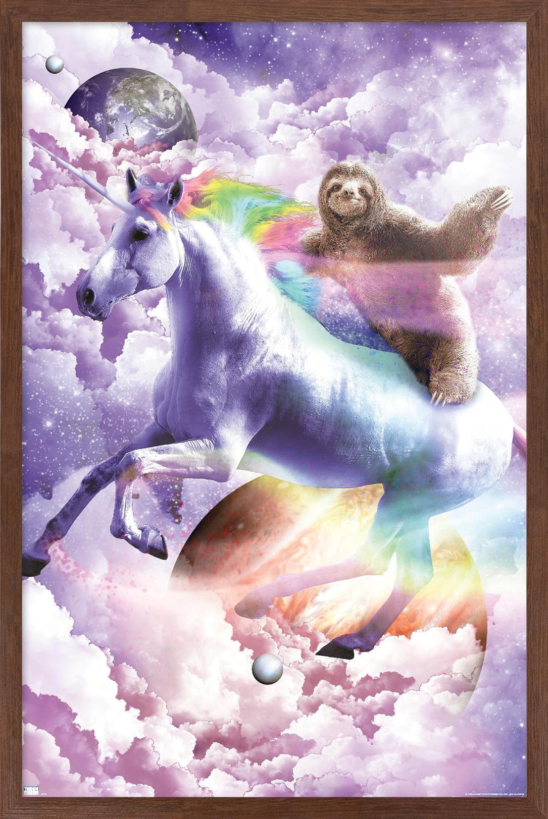 James Booker - Epic Space Sloth Riding On Unicorn Wall Poster, 22.375 ...
