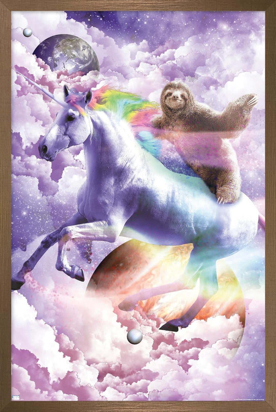 James Booker - Epic Space Sloth Riding On Unicorn Wall Poster, 22.375 ...