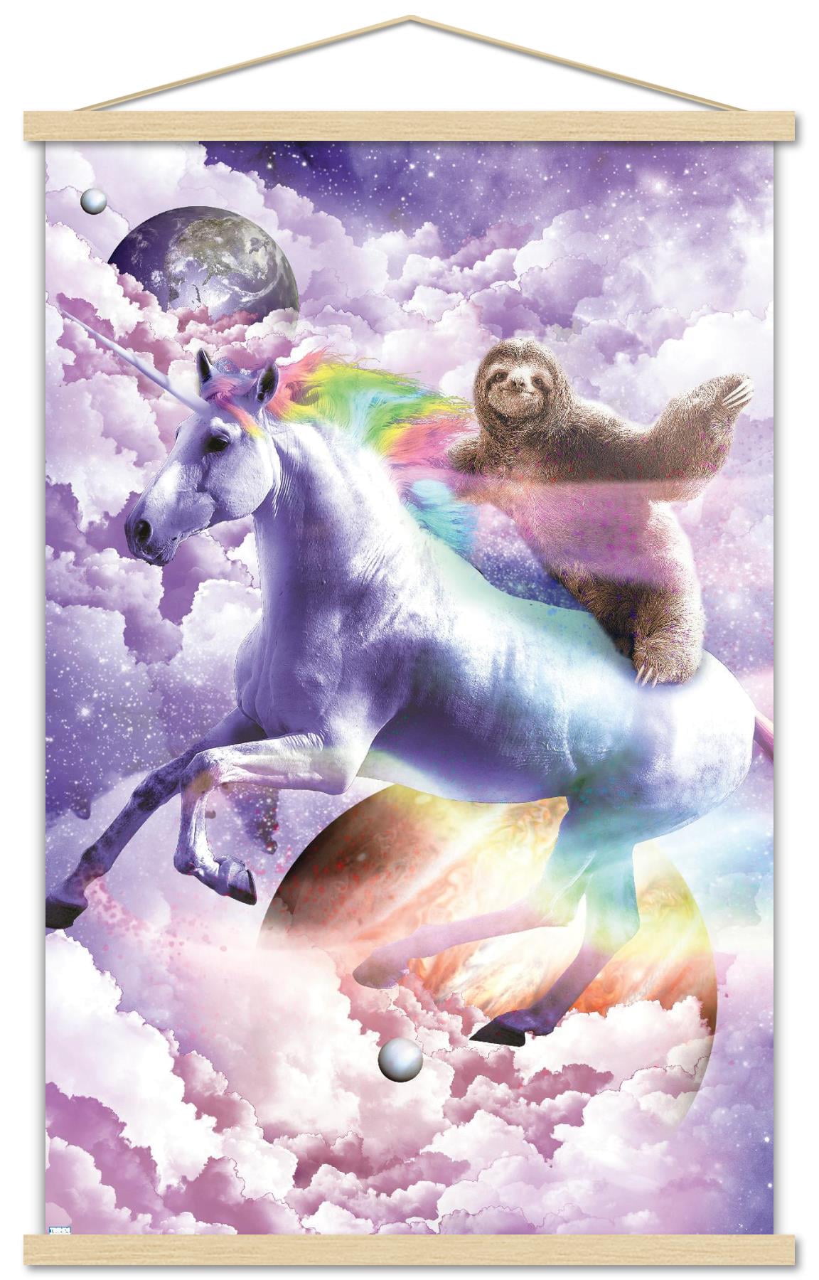 James Booker - Epic Space Sloth Riding On Unicorn Wall Poster with ...