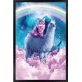 James Booker - Rainbow Llama Cat Clouds Wall Poster, 14.725" x 22.375" Framed - Walmart.com
