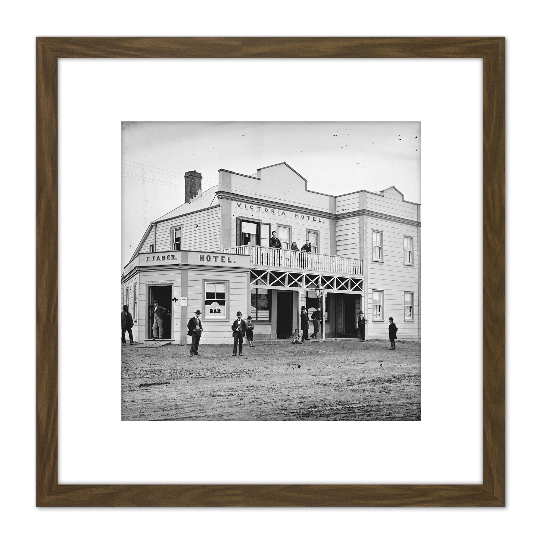 James Bragge Victoria Hotel Cropped 8X8 Inch Square Wooden Framed Wall ...