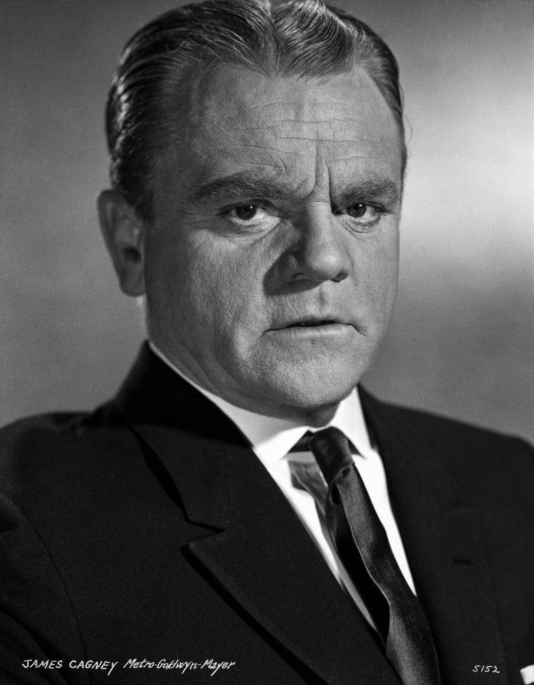 James Cagney Portrait Looking Serious in Black Velvet Suit and Black ...