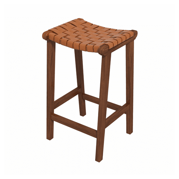 James -Century Modern Genuine Tan Leather 24.5" Counter Stool - Walmart.com