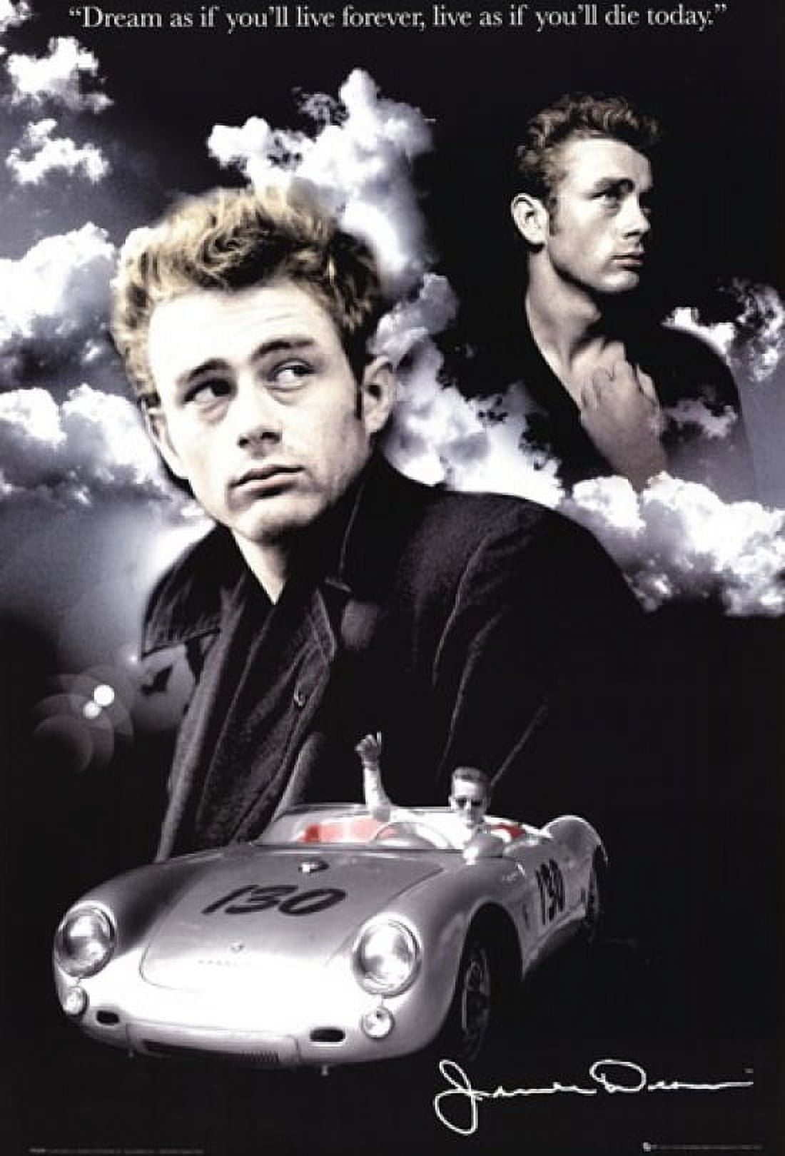 James Dean - Clouds Laminated Poster (24 x 36) - Walmart.com