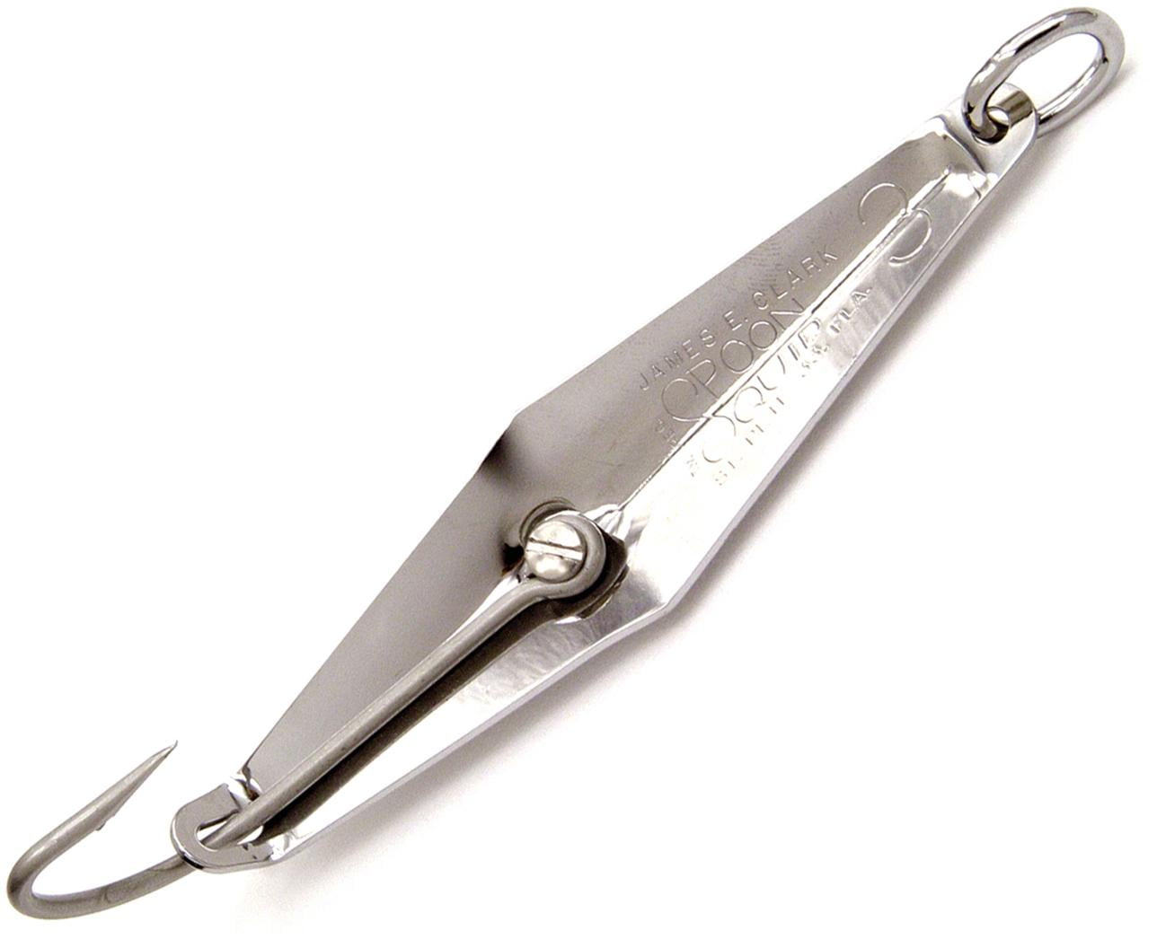 James E. Clark Chrome Spoon # 2 3 1/2'' No Bead 6/0 Hook - Walmart.com