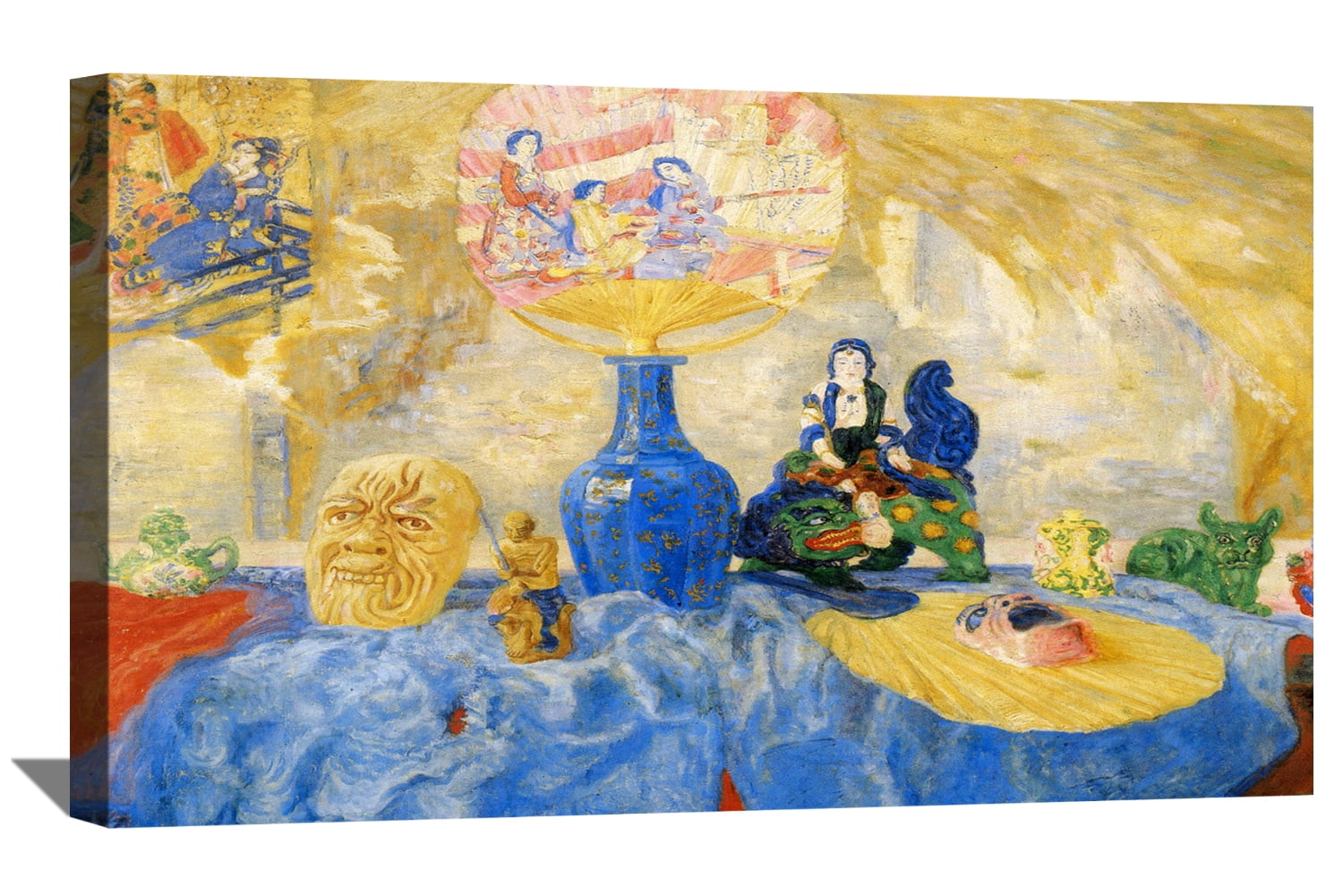 James Ensor Painting Art Print Still life with chinoiseries Canvas Art Framed Wall Art - Walmart.com