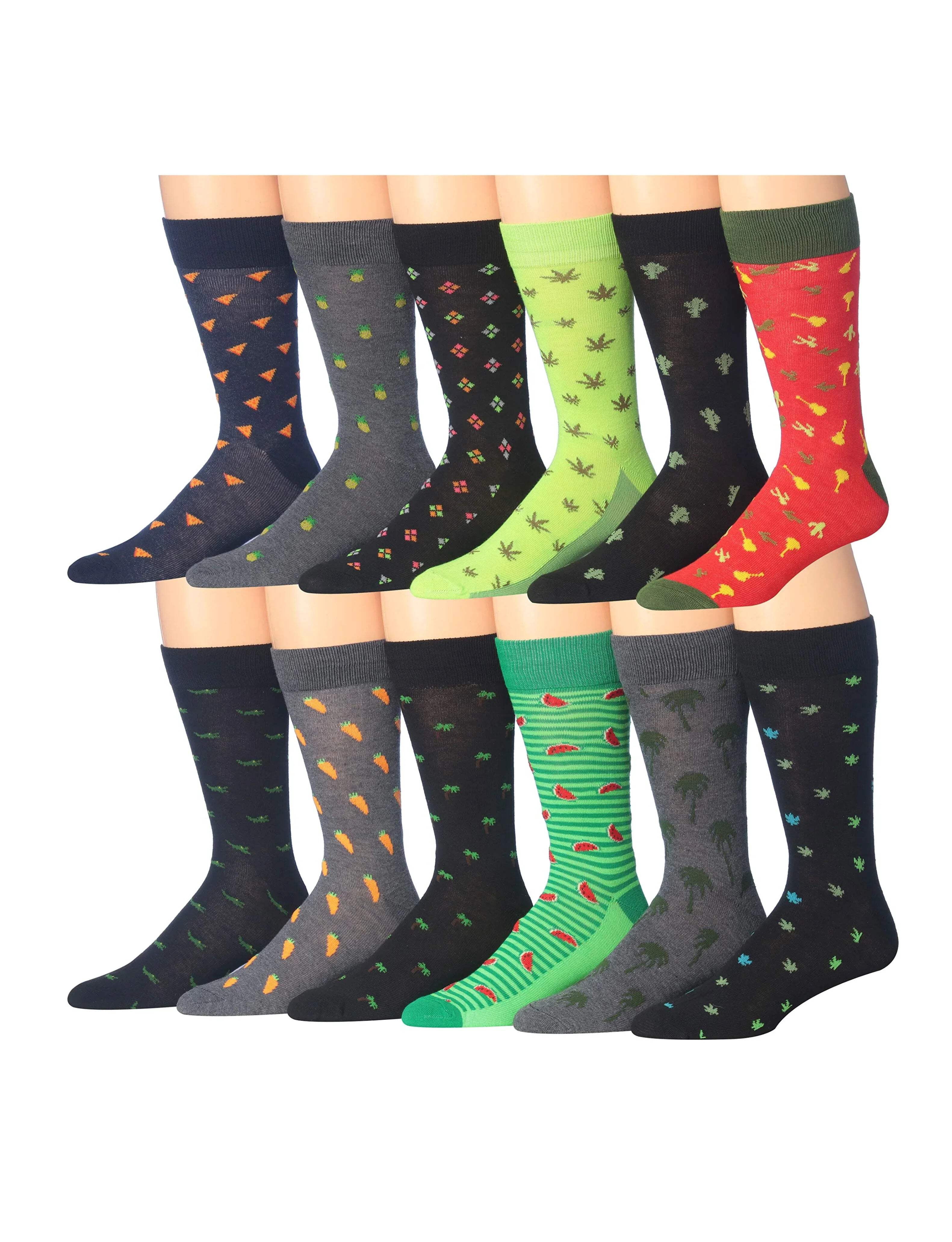 James Fiallo Mens 12-Pairs Funny Funky Crazy Novelty Colorful Patterned ...
