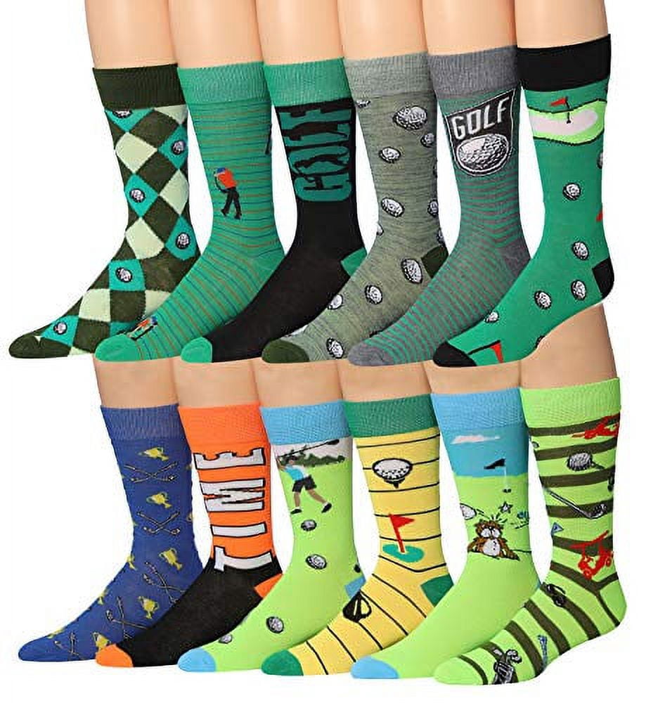 James Fiallo Mens 12-Pairs Funny Funky Crazy Novelty Colorful Patterned ...