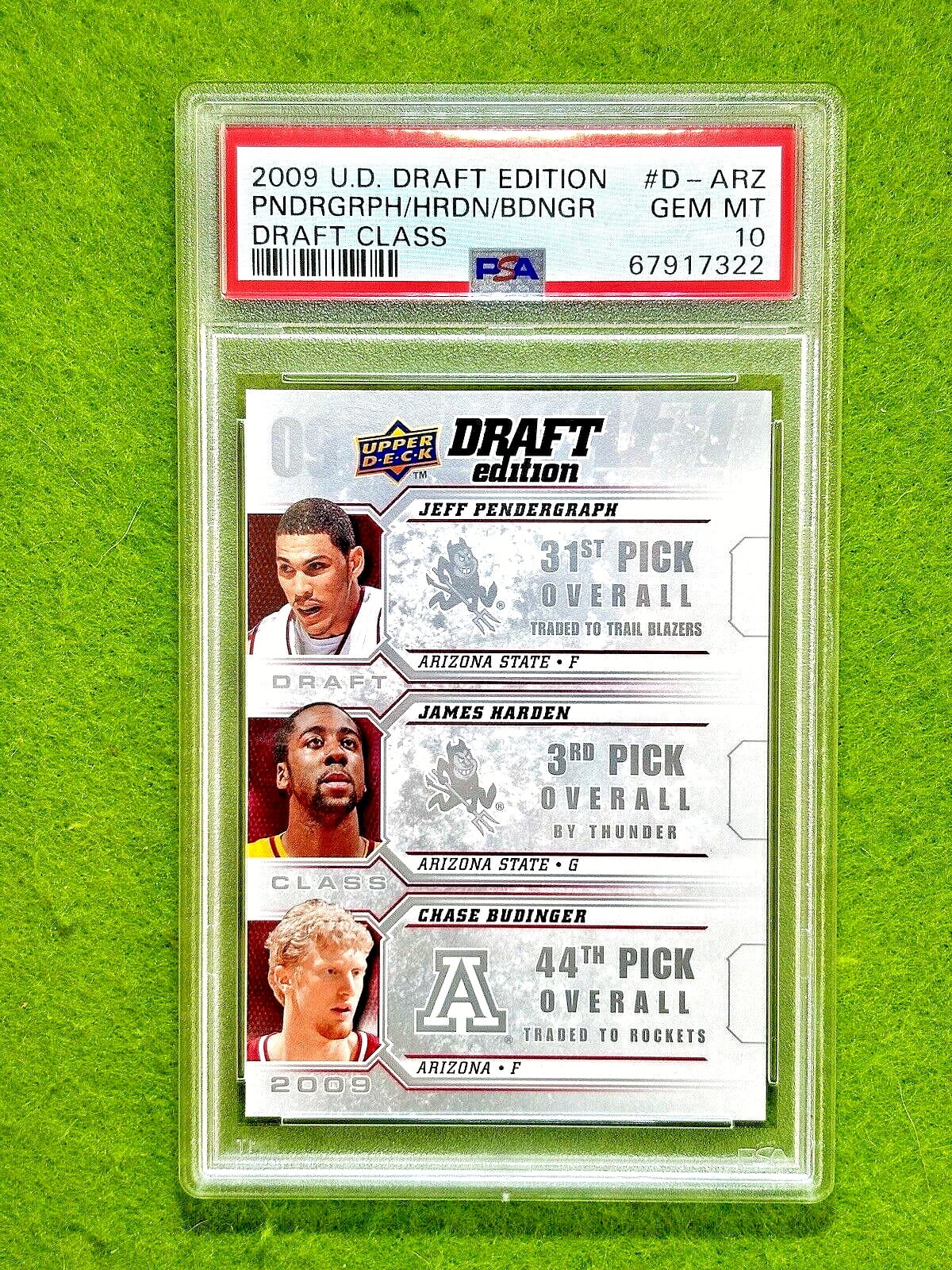 James Harden PSA 10 ROOKIE CARD Chase Budinger RC 2009 Upper Deck ...