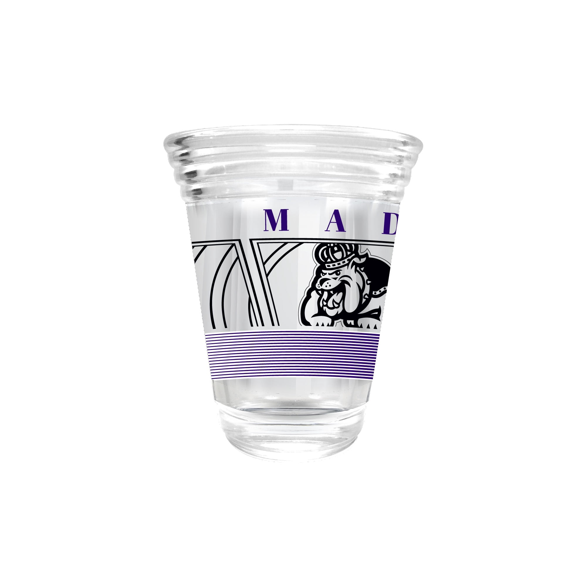 James Madison 2 ounce team shot glass with College Traditions graphic ...