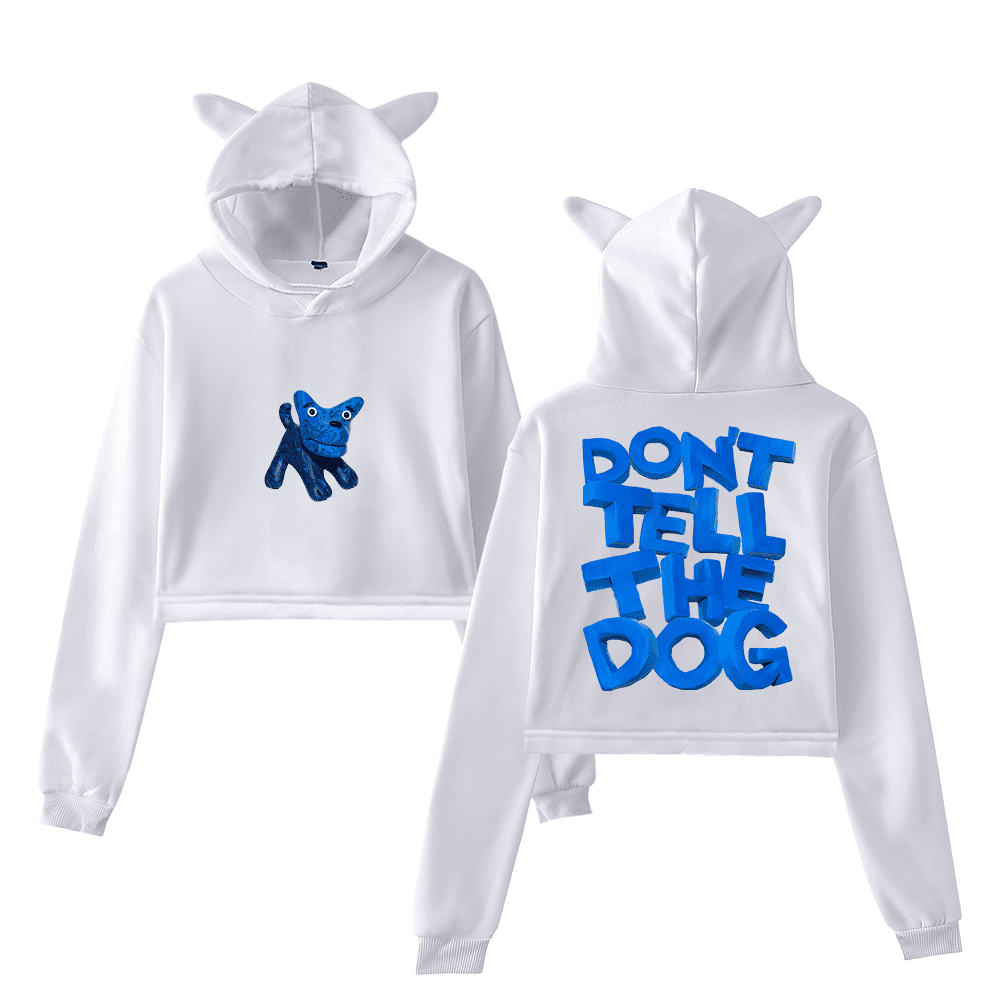 James Marriott Don't Tell The Dog Girl's Cute Cat Ear Cropped Pullover ...