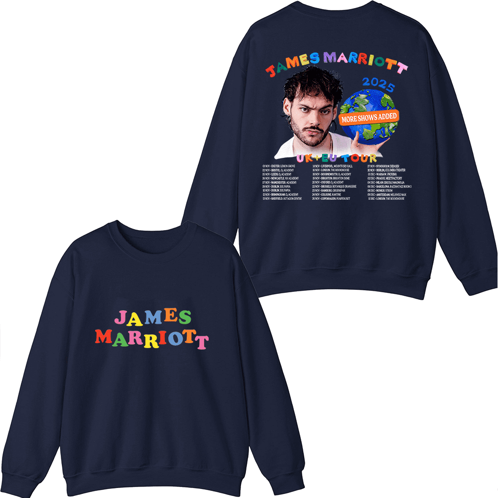 James Marriott Merch 2025 Tour Crewneck Sweatshirt Unisex Men Women ...