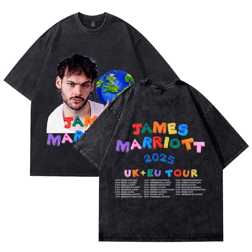 James Marriott Tour Merch 2025 Vintage Wash T-Shirts Streetwear Women ...