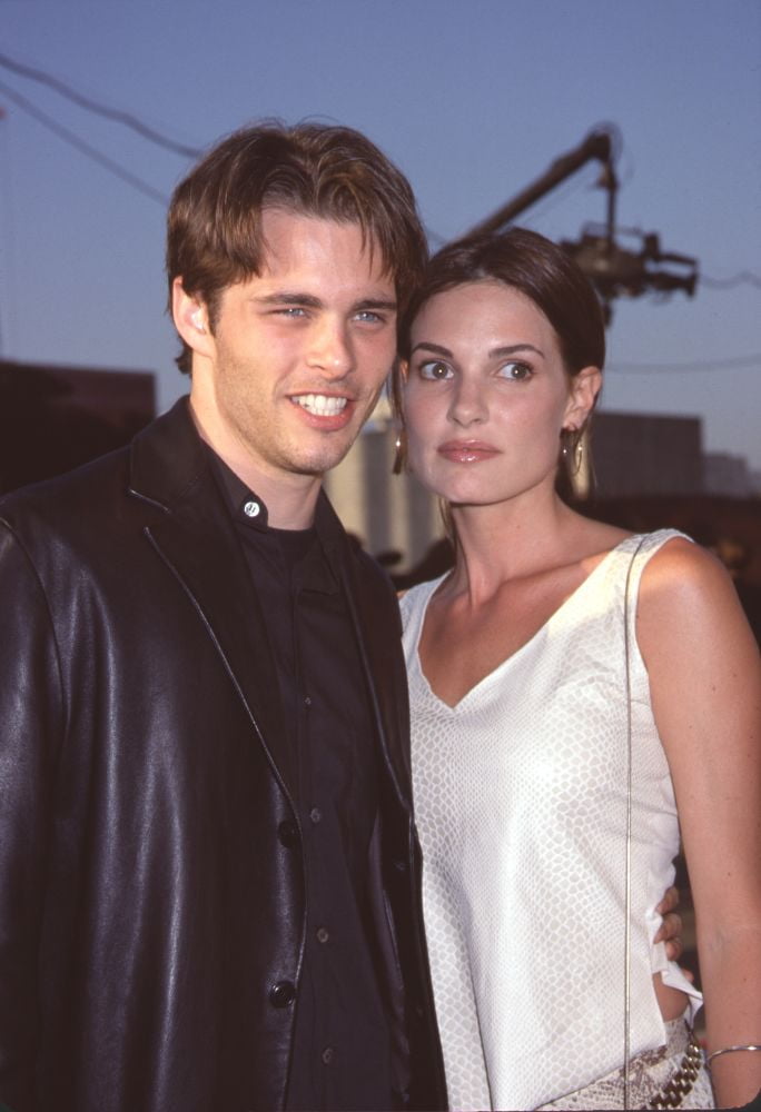 James Marsden In Black Leather Jacket With Lisa Linde In White Tank Top ...