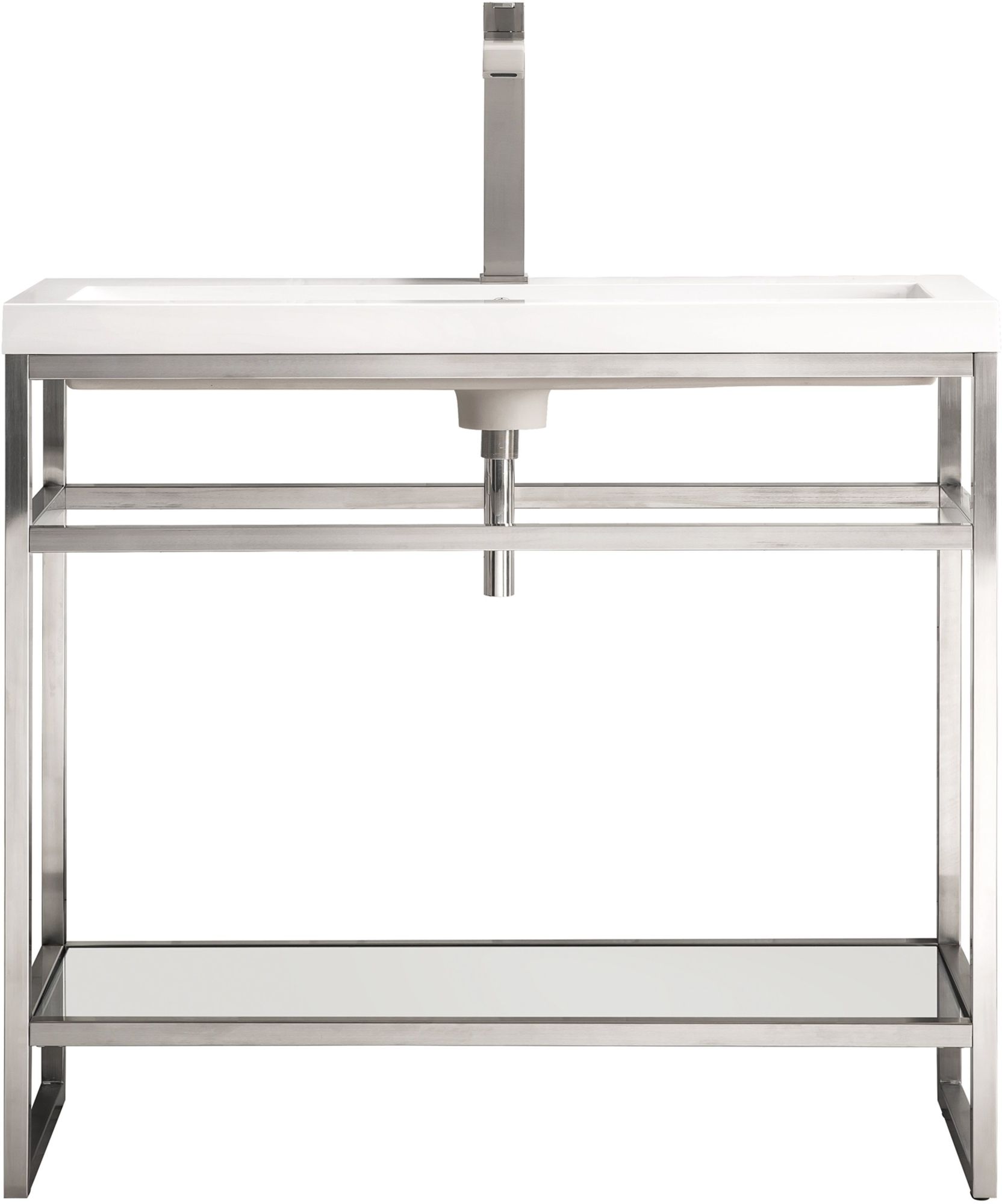 James Martin Furniture 39.5 in. Boston Stainless Steel Sink Console ...
