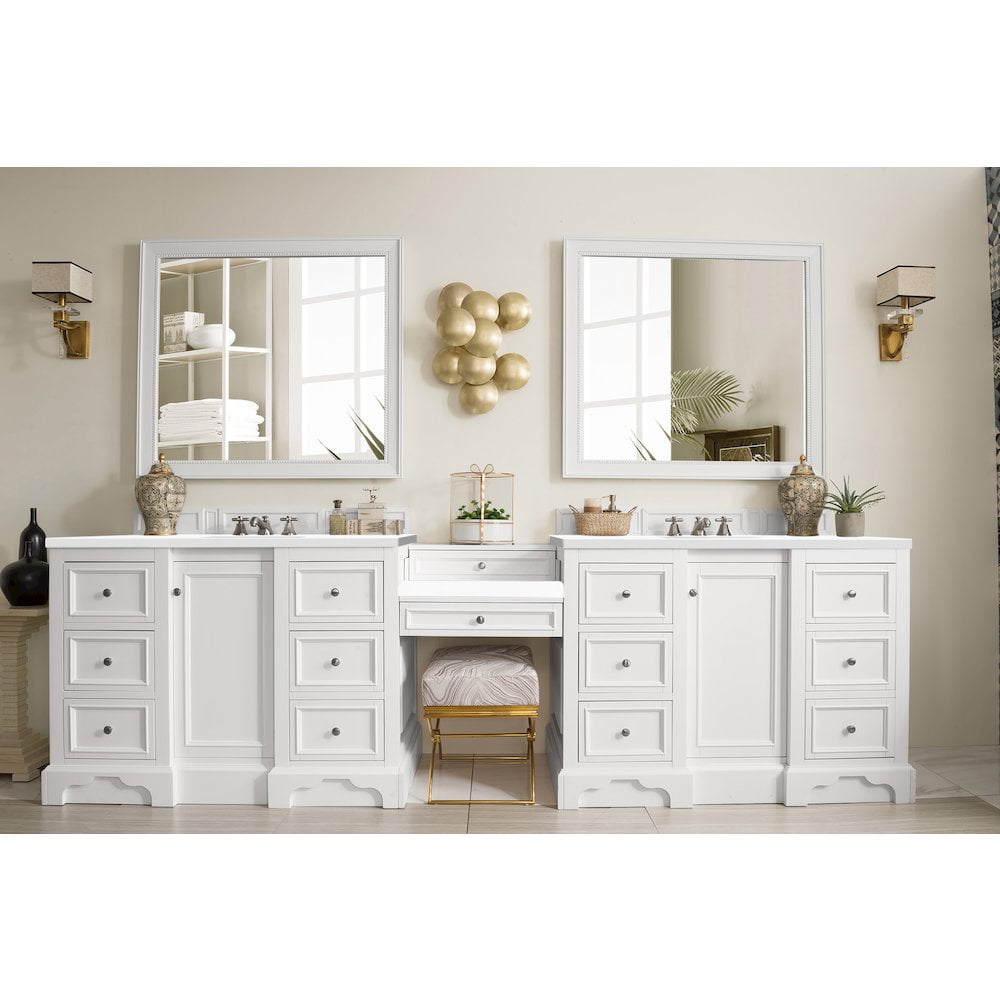 James Martin Vanities 118" Double Vanity Set, Bright White w/ 3 CM ...