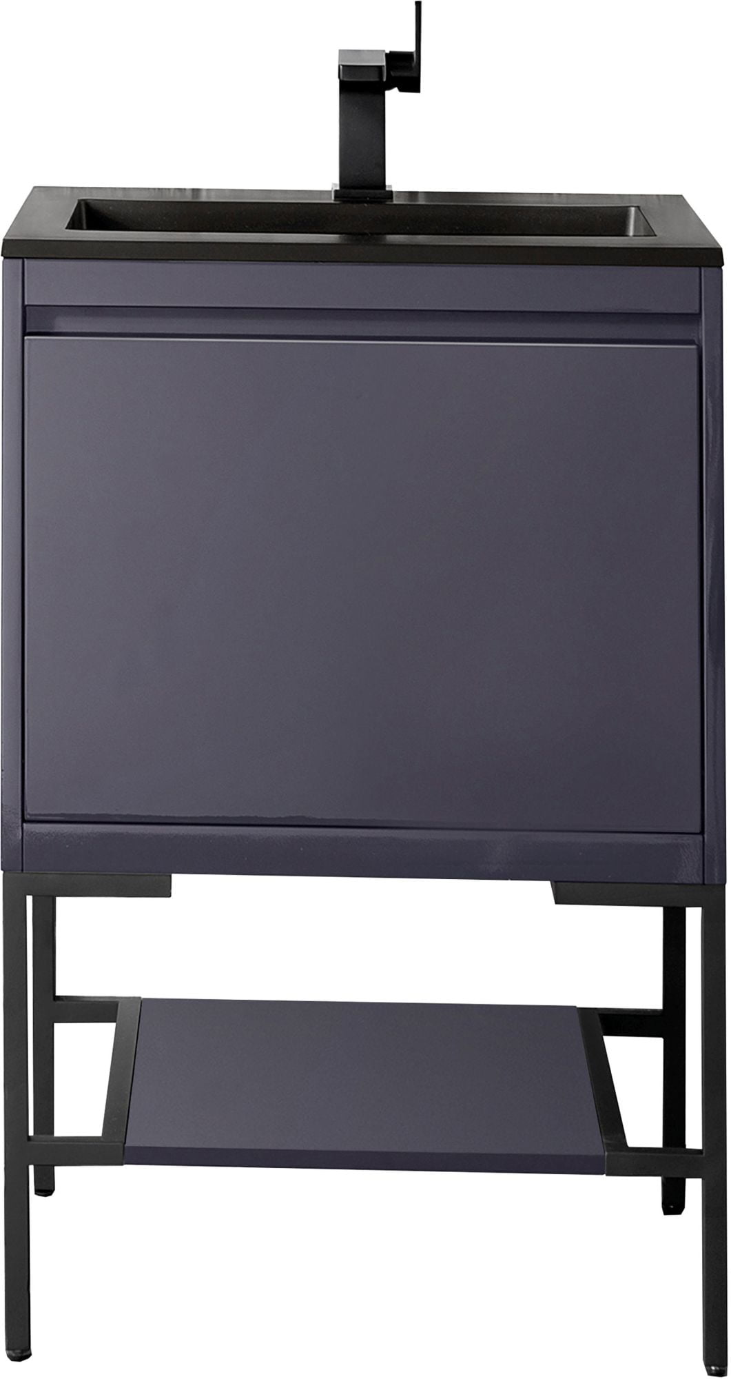 James Martin Vanities 23.6" Single Vanity Cabinet, Modern Grey Glossy ...