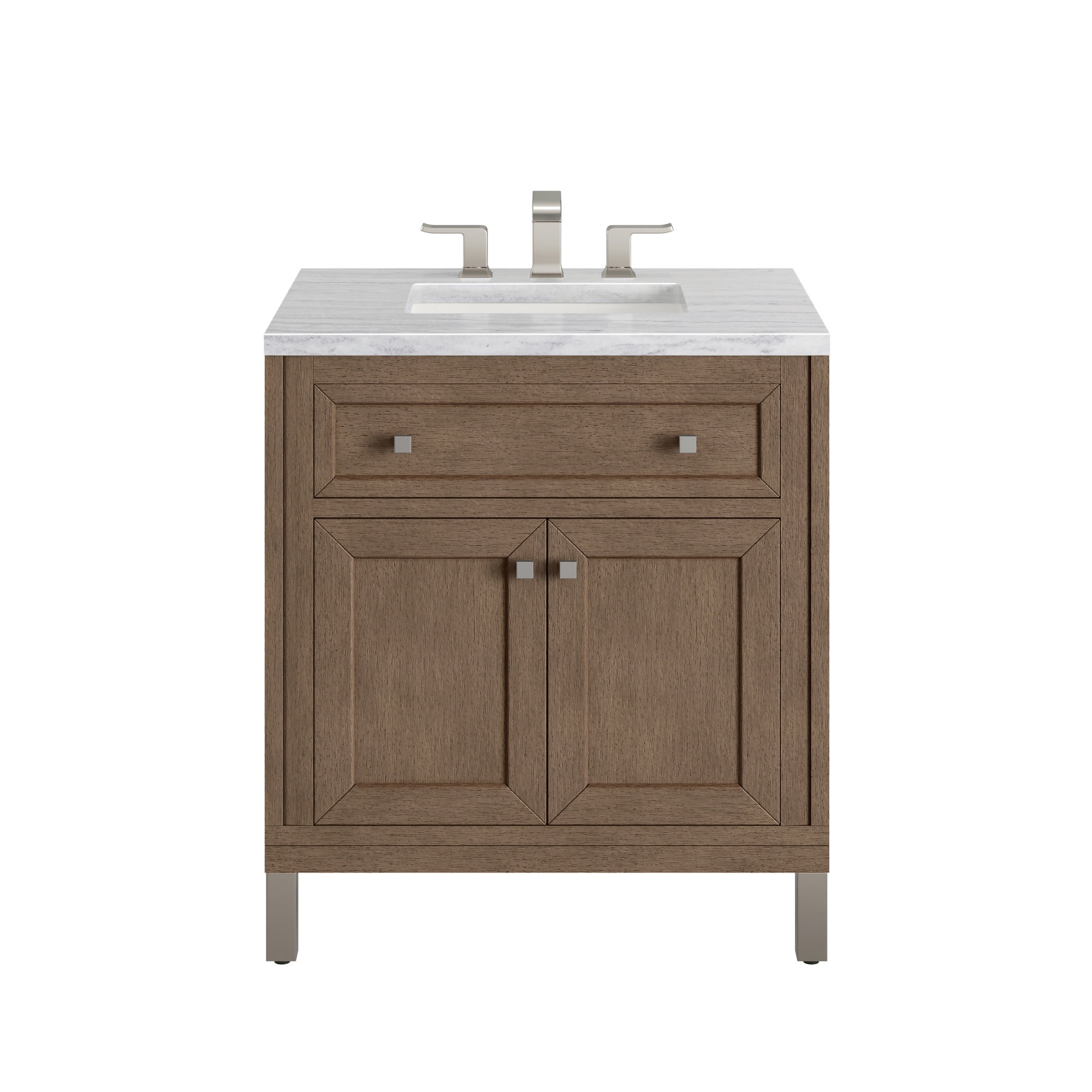 James Martin Vanities 30" Single Vanity, Whitewashed Walnut w/ 3 CM ...