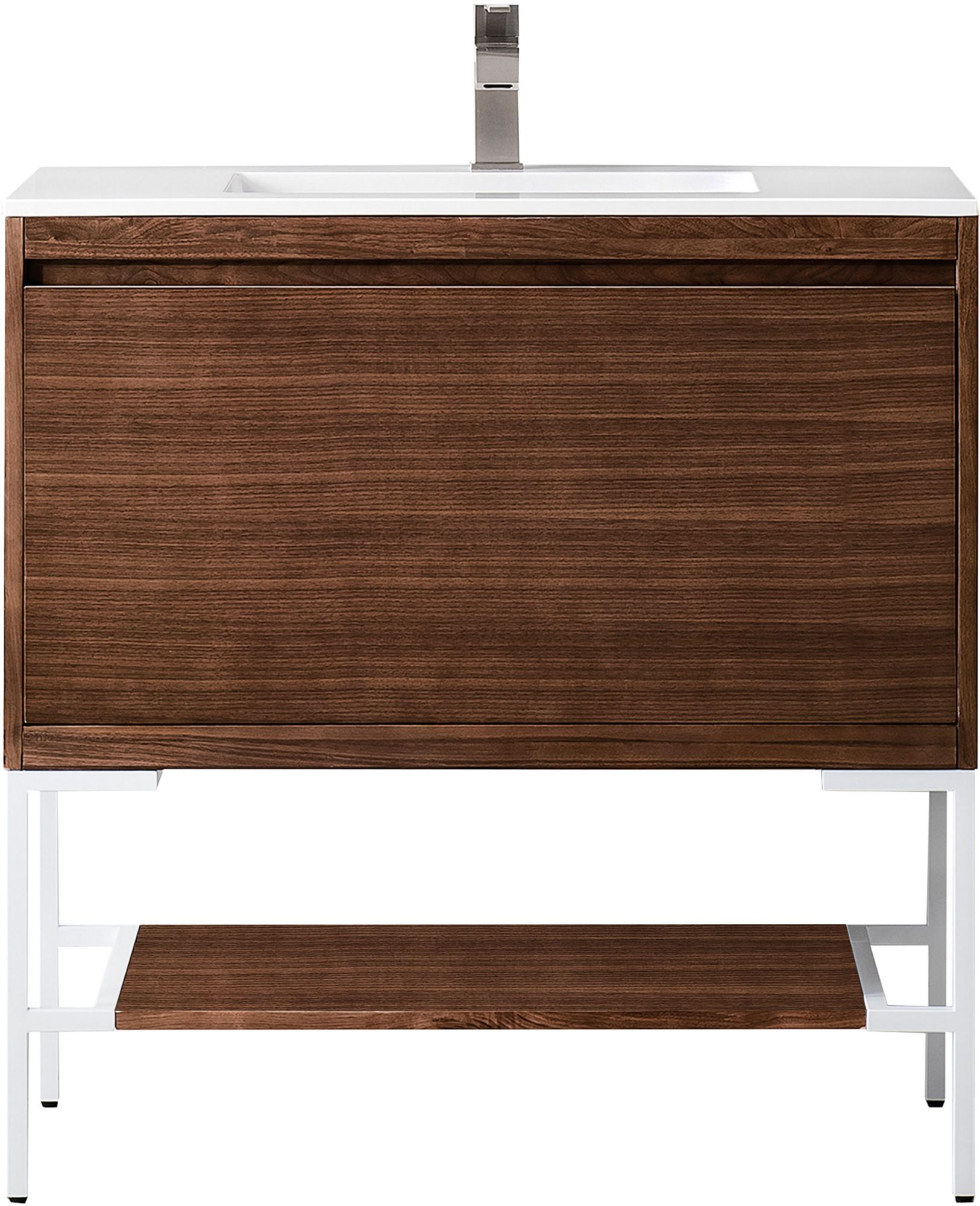James Martin Vanities 35.4" Single Vanity Cabinet, Mid Century Walnut ...