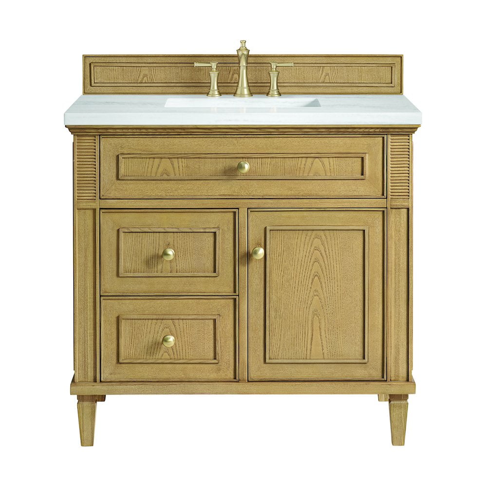 James Martin Vanities 36" Single Vanity, Light Natural Oak w/ 3 CM ...