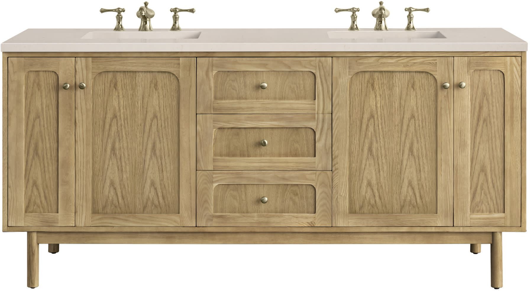 James Martin Vanities 388-V72d-Bn-Gw Columbia 72" Single Basin Birch ...
