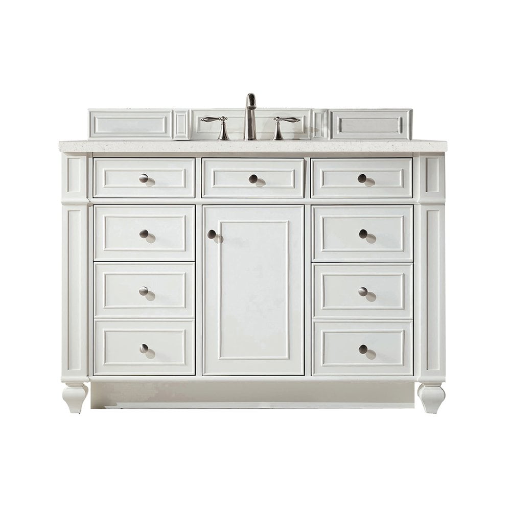 James Martin Vanities 48" Single Vanity, Bright White w/ 3 CM Lime ...