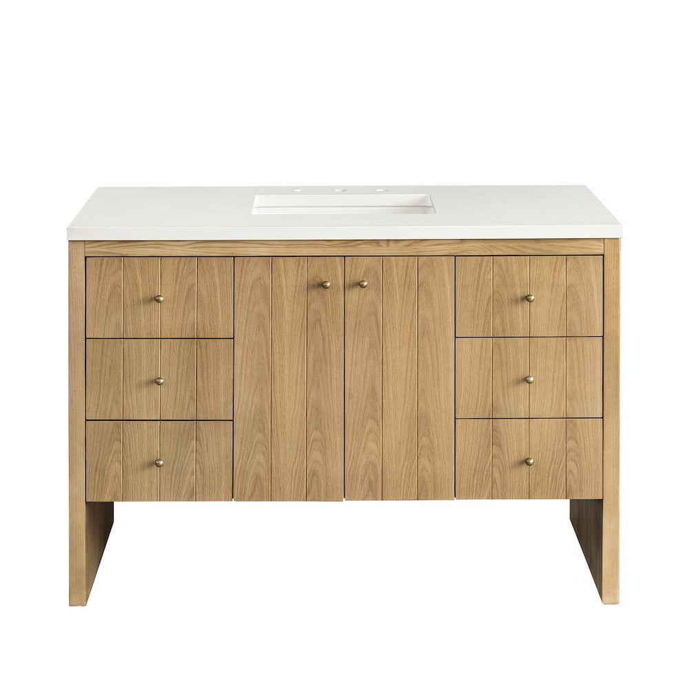 James Martin Vanities 48" Single Vanity, Light Natural Oak w/ 3 CM ...