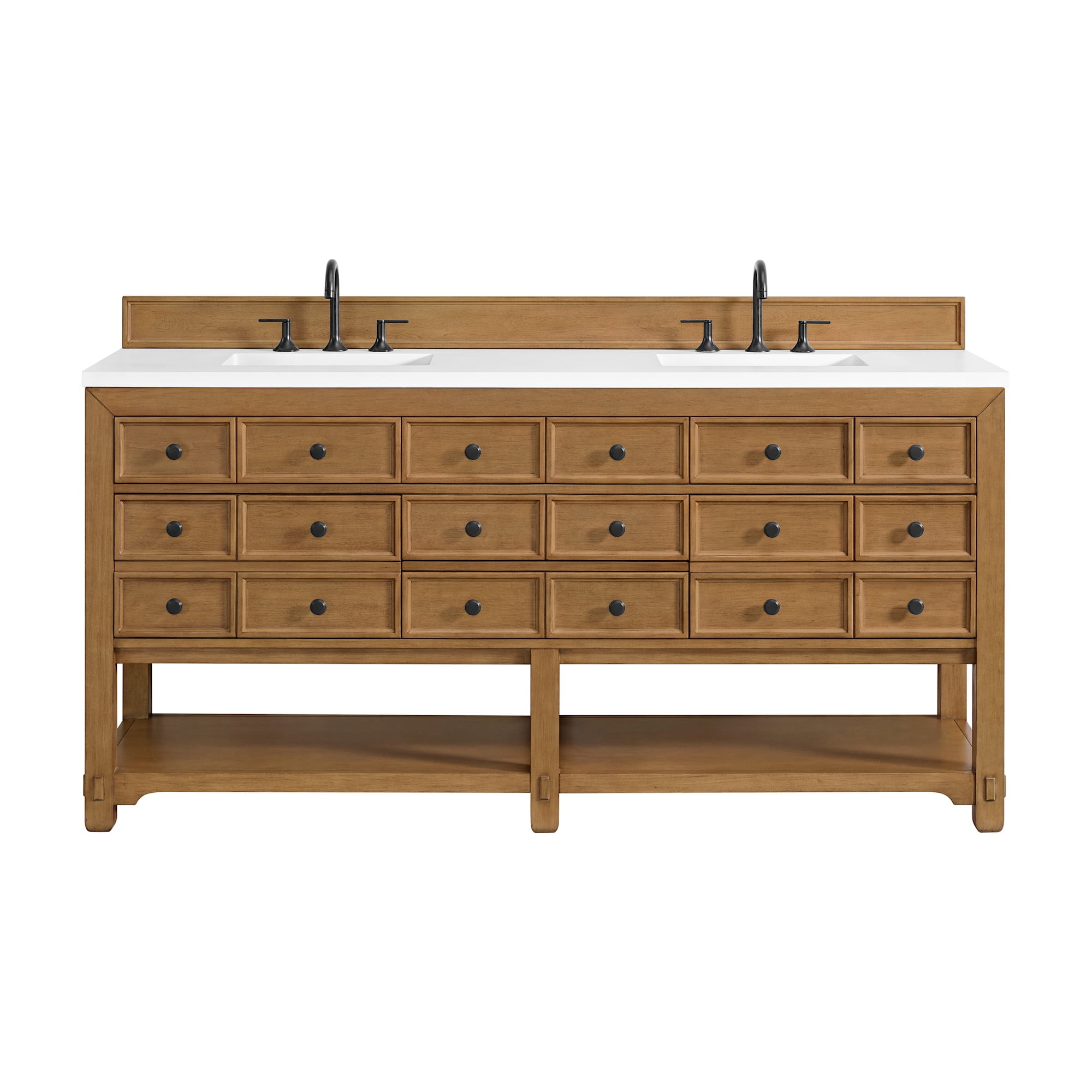 James Martin Vanities 505-V72-3Wz Malibu 72" Free Standing Double Basin Vanity Set - Amber ...