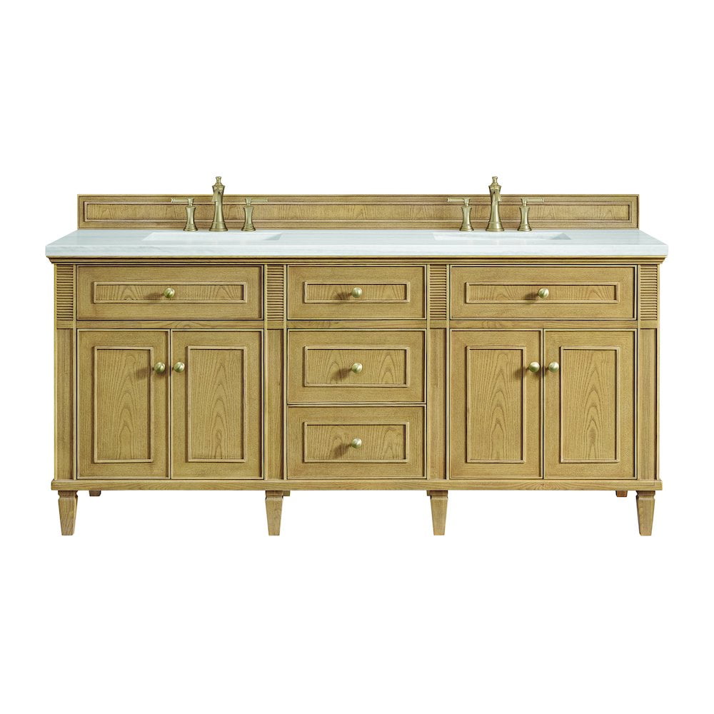 James Martin Vanities 72" Double Vanity, Light Natural Oak w/ 3 CM ...