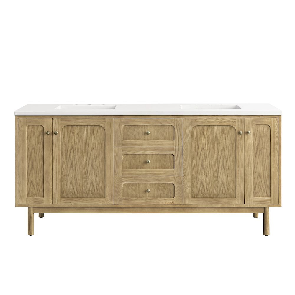 James Martin Vanities 72" Double Vanity, Light Natural Oak w/ 3 CM ...