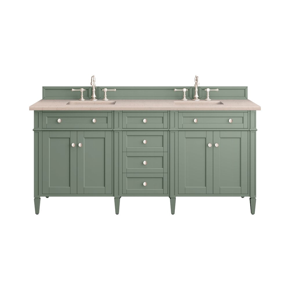 James Martin Vanities 72" Double Vanity, Smokey Celadon w/ 3 CM Eternal Marfil Top - Walmart.com