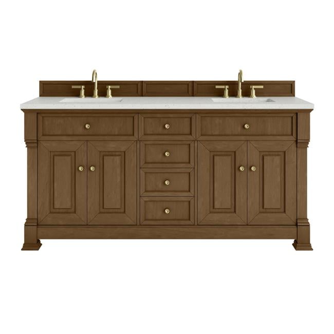 James Martin Vanities 547-V72-HNO-3LDL Brookfield 72 in. Traditional Double Sink Bathroom Vanity ...