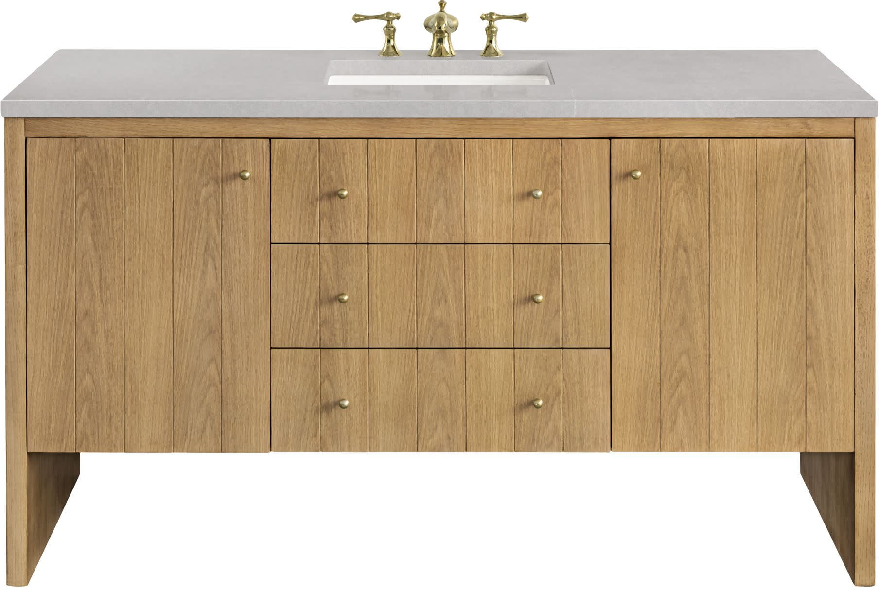 James Martin Vanities Mercer Island 59" Double Vanity, Ash Gray ...