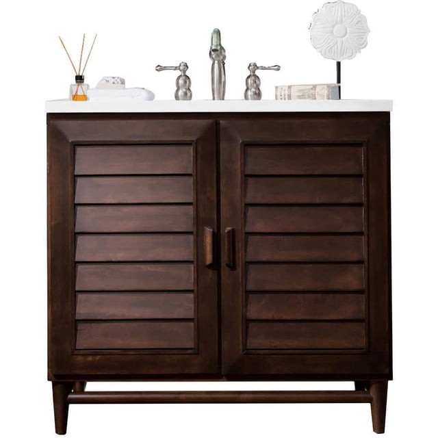 James Martin Vanities Mercer Island 72" Single Vanity, Latte Oak w ...