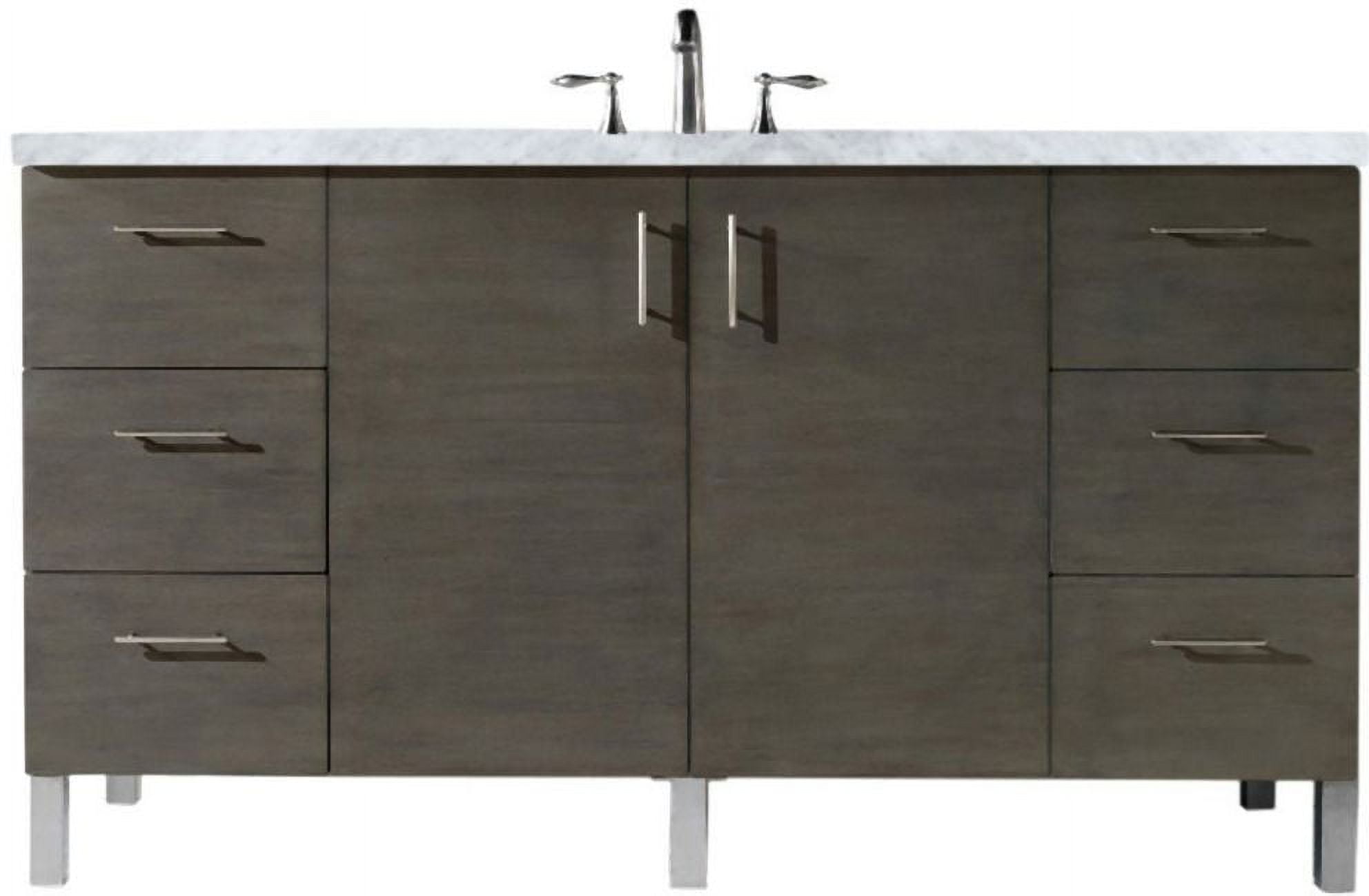 James Martin Vanities Metropolitan 60" Silver Oak Single Vanity w/ 3 CM ...