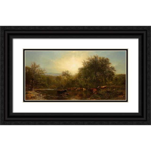 James McDougal Hart 18x11 Black Ornate Wood Framed Double Matted Museum ...