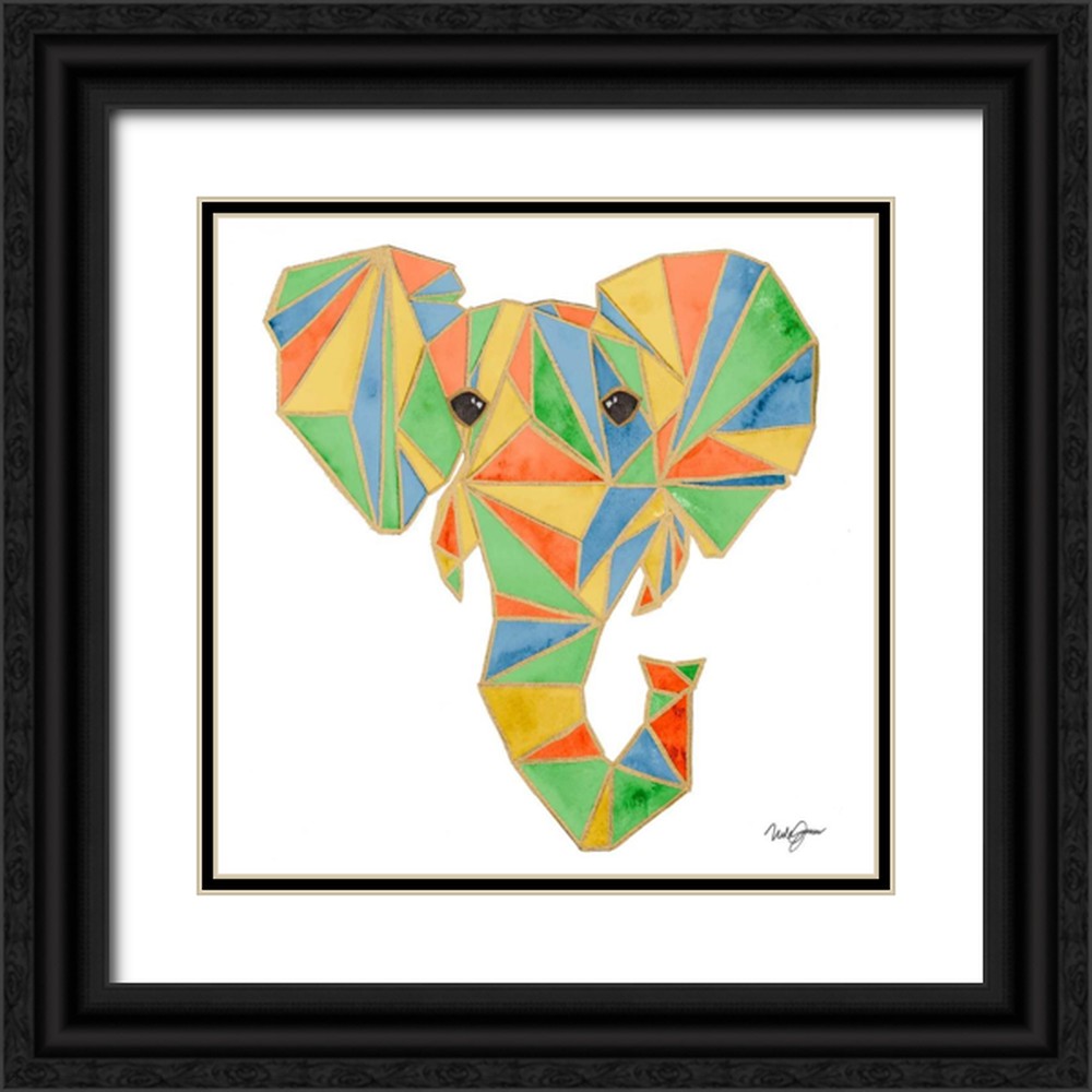 James, Nola 12x12 Black Ornate Wood Framed with Double Matting Museum ...