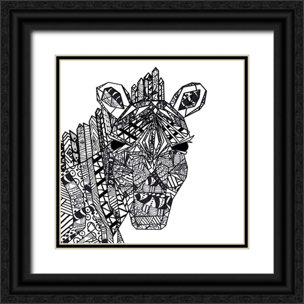 James, Nola 20x20 Black Ornate Wood Framed with Double Matting Museum ...