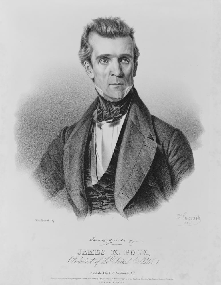 James Polk 1795-1849 President Of The United States. Popular Lithograph ...