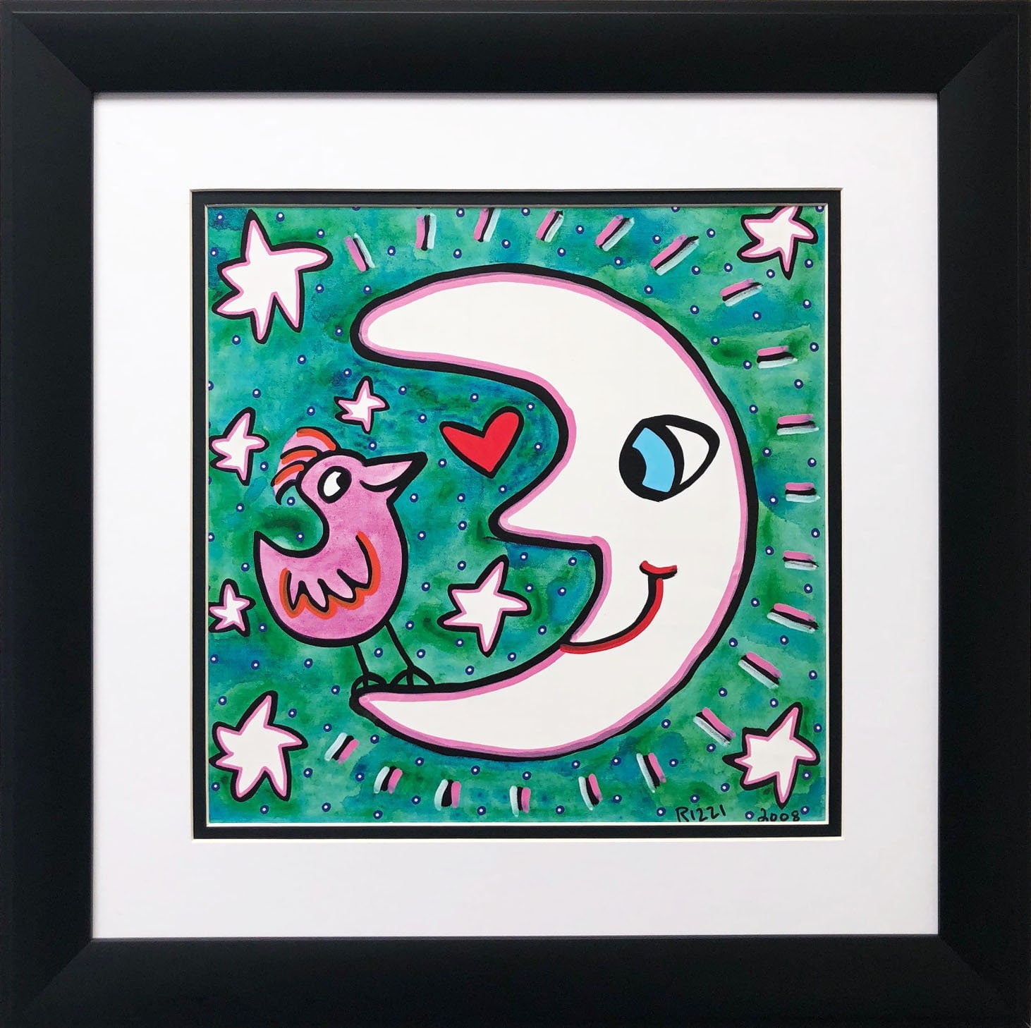 James Rizzi "The Moon Can Think Pink" CUSTOM FRAMED Generic - Walmart.com