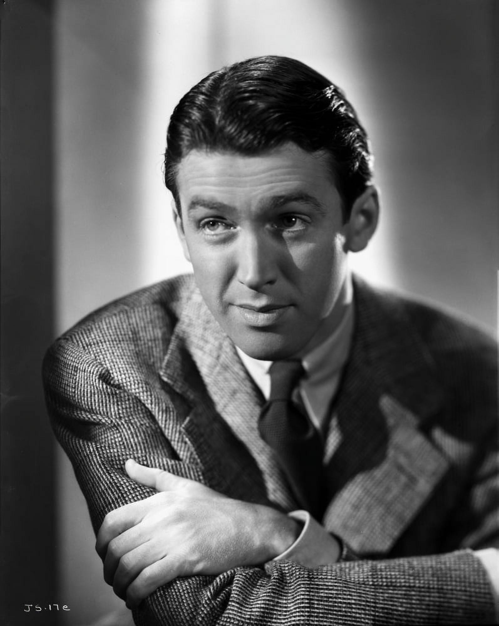 James Stewart Portrait in Black Necktie and White Shirt with Black ...