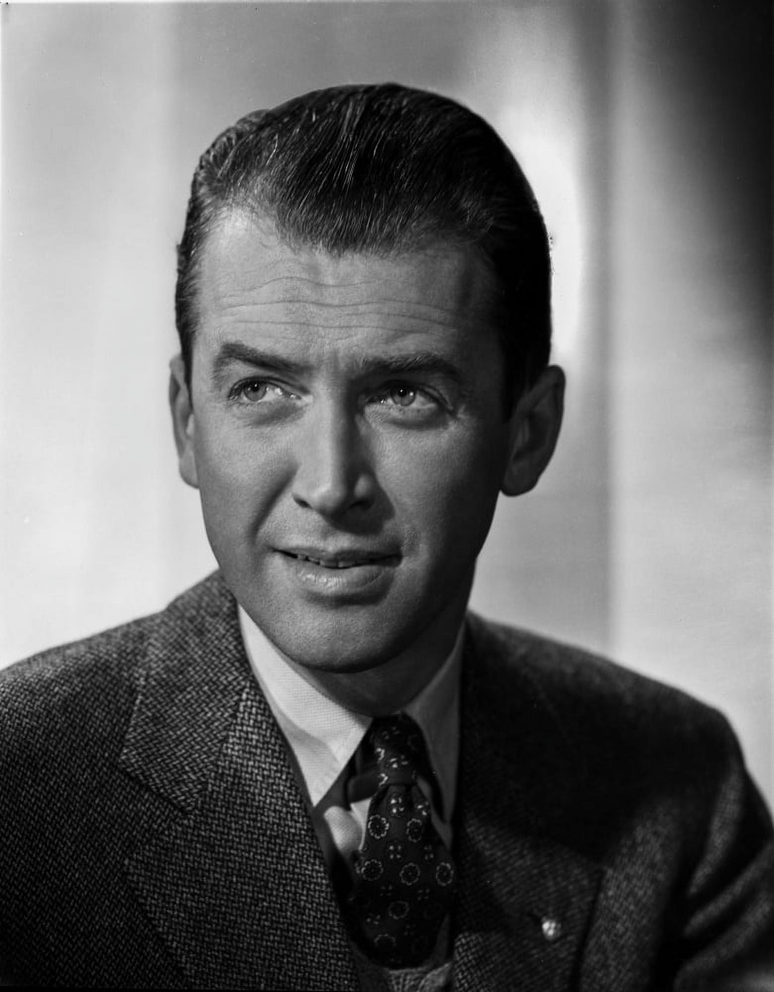 James Stewart Portrait in Grey Sport Coat and White Collar Shirt with ...