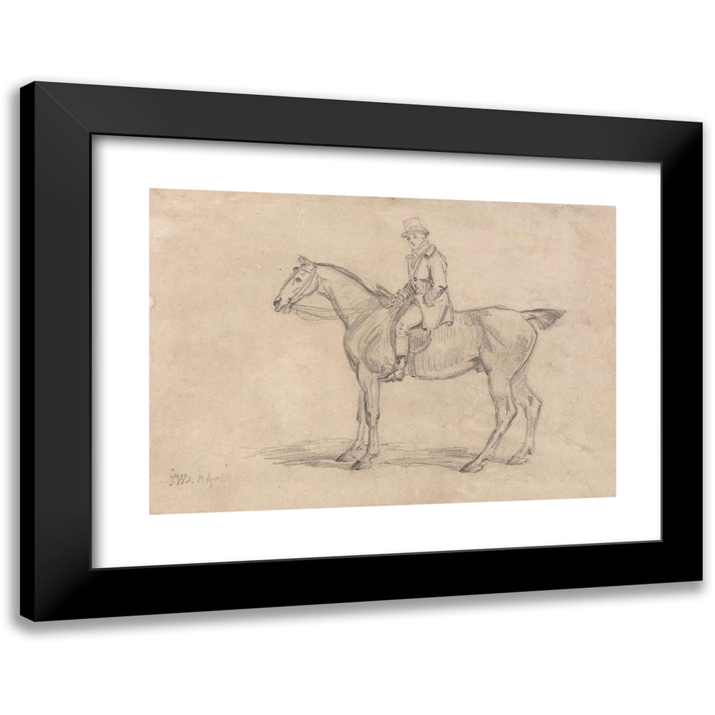 James Ward 14x11 Black Modern Framed Museum Art Print Titled - Ralph John Lambton on His Hunter ...
