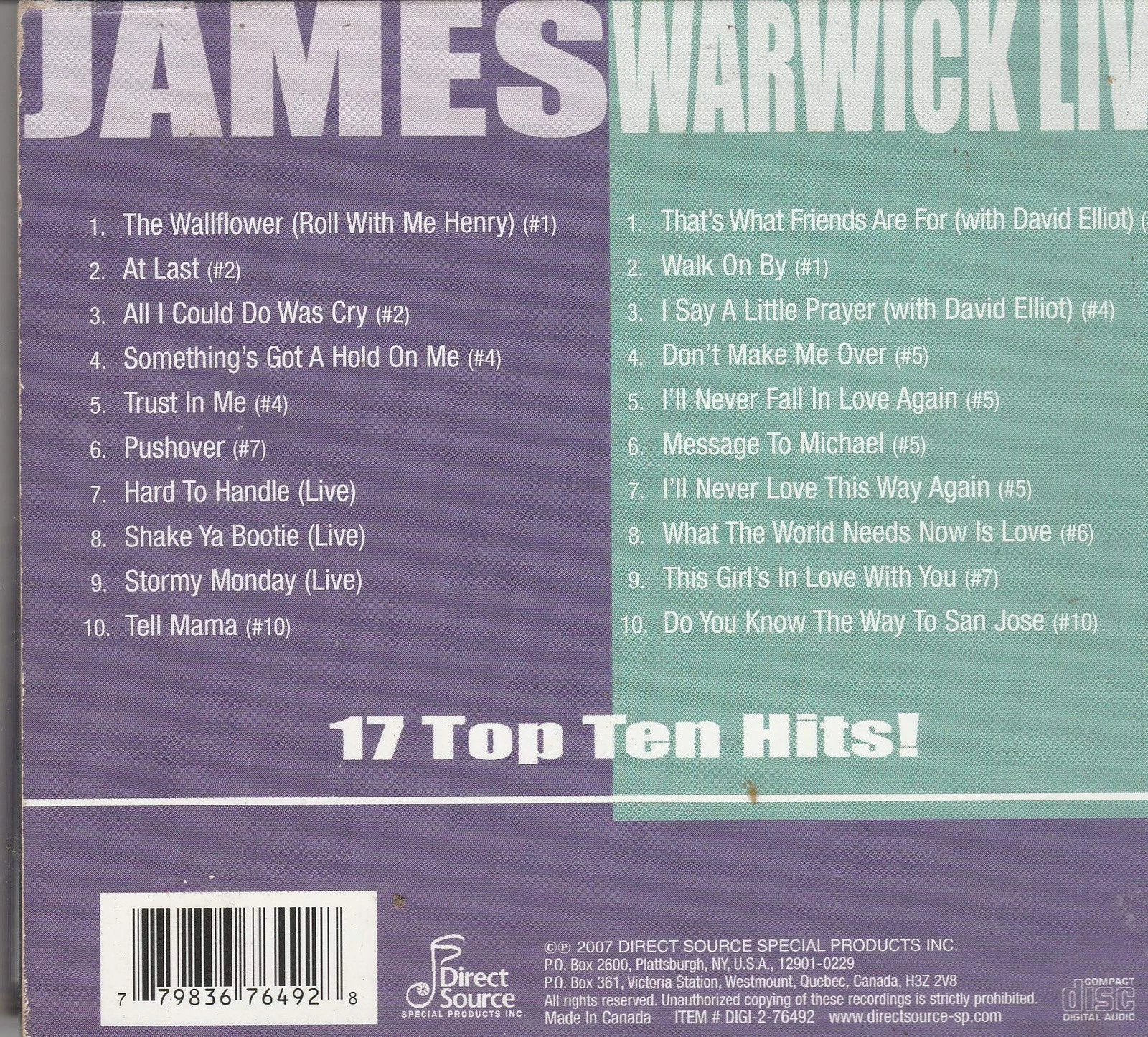 James / Warwick James Warwick Live (Cd) - Walmart.com